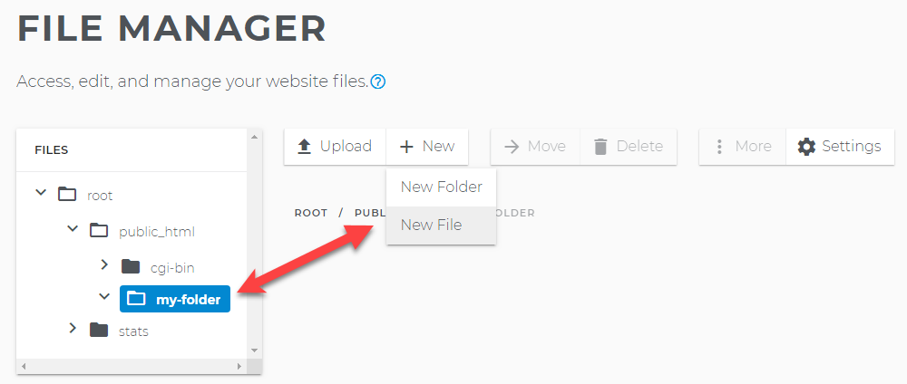 File Management How To Create New Files And Folders Using File Manager 