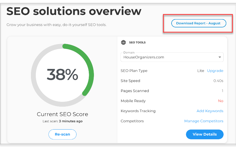 SEO Solutions Overview Page