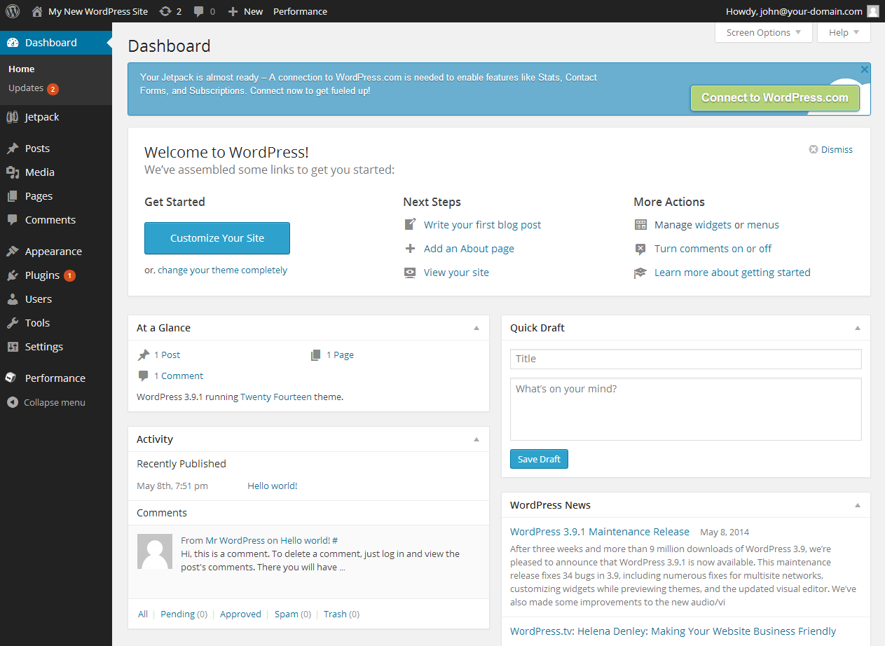 WordPress Navigating The WordPress Dashboard